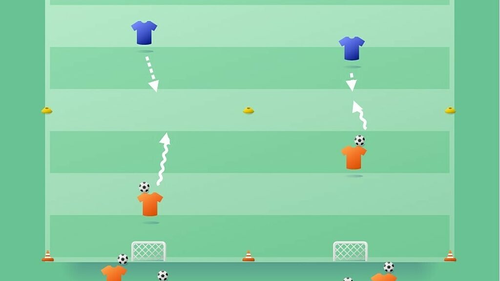 KNVB Rinus | 1 tegen 1 omschakelen naar 2 tegen 2